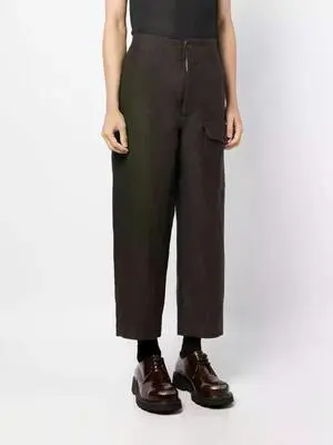 UMA WANG Paxton Herringbone Linen Blend Trousers