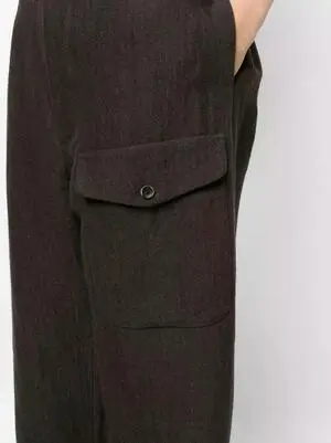 UMA WANG Paxton Herringbone Linen Blend Trousers