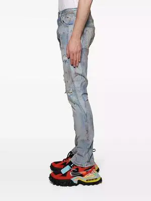 RRR123 Painted And Repaired Slim-cut Jeans