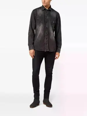Philipp Plein Skull & Bones Denim Shirt