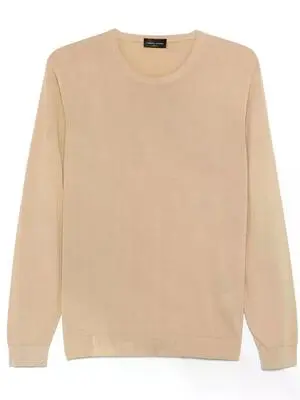 ROBERTO COLLINA Crew-neck Long Sleeve Sweater - Neutrals
