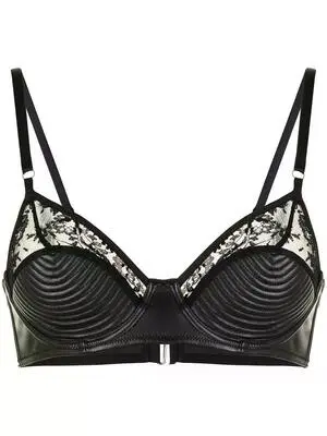 FLEUR DU MAL Bebe Vegan-leather Bra - Black