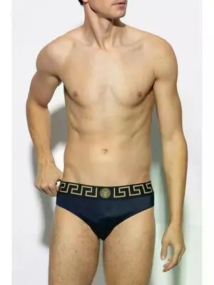 Versace Greca Border Briefs - Blue