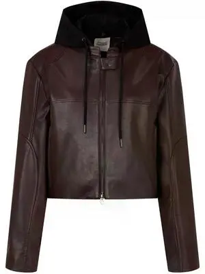 STUDIO TOMBOY Faux-leather Jacket With Hood