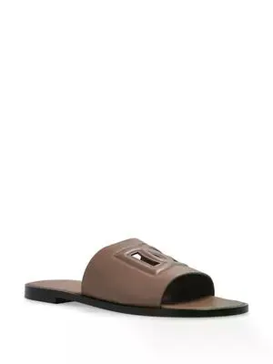 Dolce & Gabbana Dg Logo Leather Slides