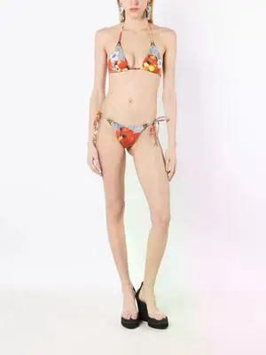 AMIR SLAMA Hibiscus-print Bikini Set - Multicolour