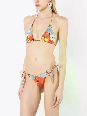 AMIR SLAMA Hibiscus-print Bikini Set - Multicolour