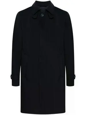 Herno Logo Plaque Coat - Blue