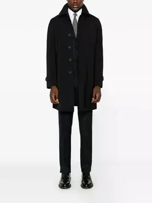 Herno Logo Plaque Coat - Blue