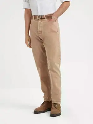 Brunello Cucinelli Tapered Jeans With Logo Patch