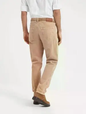 Brunello Cucinelli Tapered Jeans With Logo Patch
