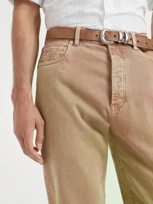 Brunello Cucinelli Tapered Jeans With Logo Patch