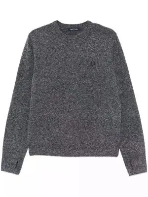 Fred Perry Bouclé Crew Neck Sweater - Blue