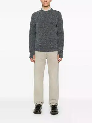 Fred Perry Bouclé Crew Neck Sweater - Blue