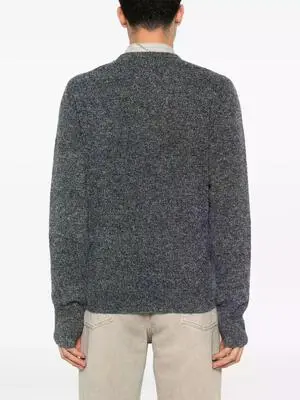 Fred Perry Bouclé Crew Neck Sweater - Blue