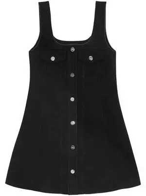 GANNI Press-stud Fastening Mini Dress - Black