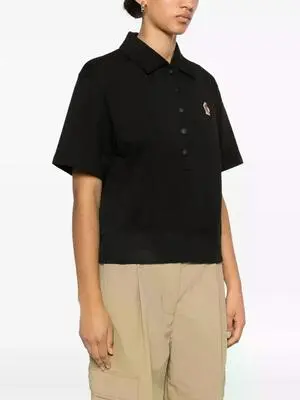 Moncler Logo-patch Cotton Polo Shirt - Black