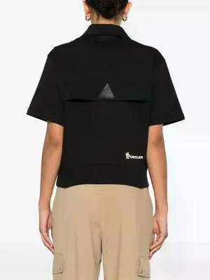 Moncler Logo-patch Cotton Polo Shirt - Black