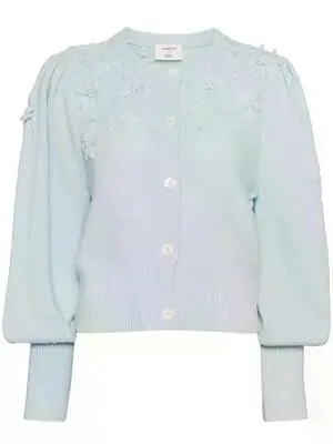ONEFIFTEEN Floral Embroidered Cardigan - Blue