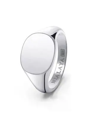 NIALAYA JEWELRY Logo-engraved Signet Ring - Silver