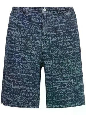 Marni Logo-print Shorts - Blue