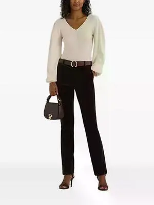 Ralph Lauren V-neck Puff-sleeve Top