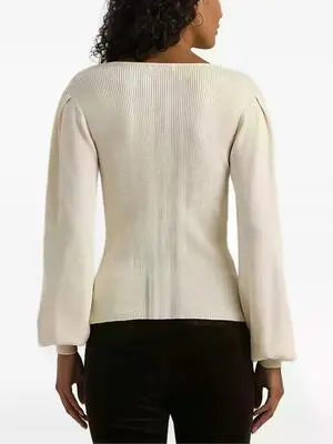 Ralph Lauren V-neck Puff-sleeve Top