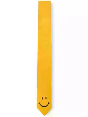 Moschino Smiley Face-motif Tie - Yellow