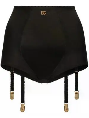 Dolce & Gabbana Dg-logo High-waisted Satin Briefs - Black