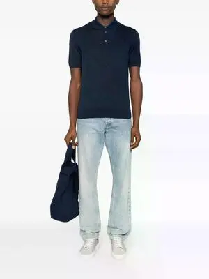 DRUMOHR Cotton-linen Knit Polo Shirt