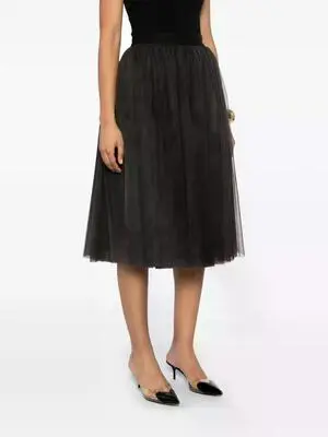 Dolce & Gabbana Tulle Midi Skirt - Black