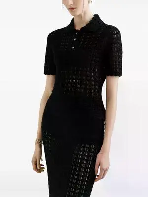 Dolce & Gabbana Open-knit Polo Shirt
