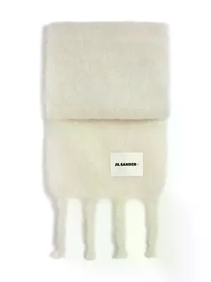 JIL SANDER Logo-patch Scarf White