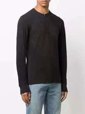Rag & Bone Long-sleeve Cotton Top - Black
