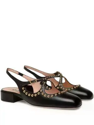 Bally 30mm Studded Leather Pumps