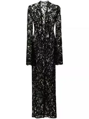 MANURI Sally Lace Midi Dress - Black