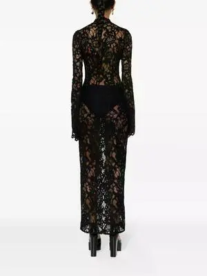 MANURI Sally Lace Midi Dress - Black