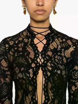 MANURI Sally Lace Midi Dress - Black
