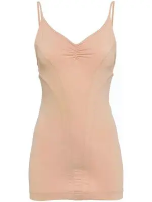 ALAINPAUL V-neck Gathered Top - Neutrals