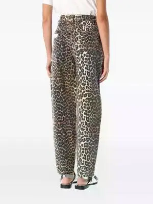 GANNI Leopard-print Tapered Jeans