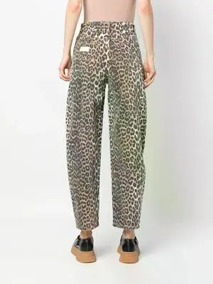 GANNI Leopard-print Tapered Jeans