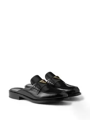 Prada Brushed Leather Mules