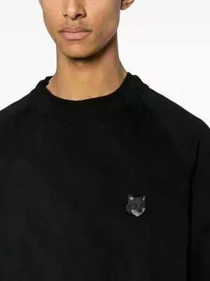 Maison Kitsuné Fox-patch Cotton Sweatshirt - Black