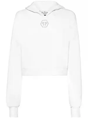 Philipp Plein Crystal-embellished Cropped Hoodie
