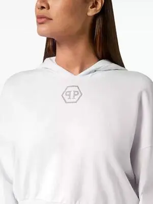 Philipp Plein Crystal-embellished Cropped Hoodie