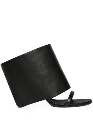 COURREGES Oblique Wedge Sandals - Black