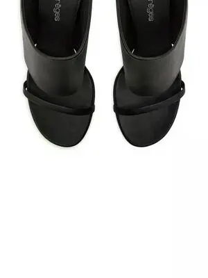 COURREGES Oblique Wedge Sandals - Black