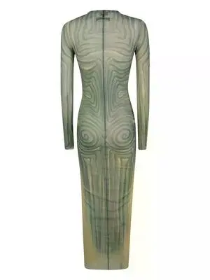 JEAN PAUL GAULTIER Spiral-print Maxi Dress