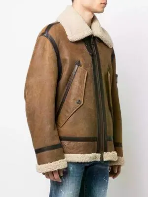 Dsquared2 Shearling-trimmed Biker Jacket