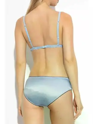Dolce & Gabbana Lace-trimmed Satin Bra - Blue